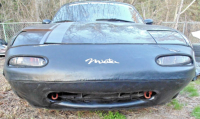 90-97 Mazda Miata Front Nose Mask Bra Bug Protector Black NA 91 92 93 ...