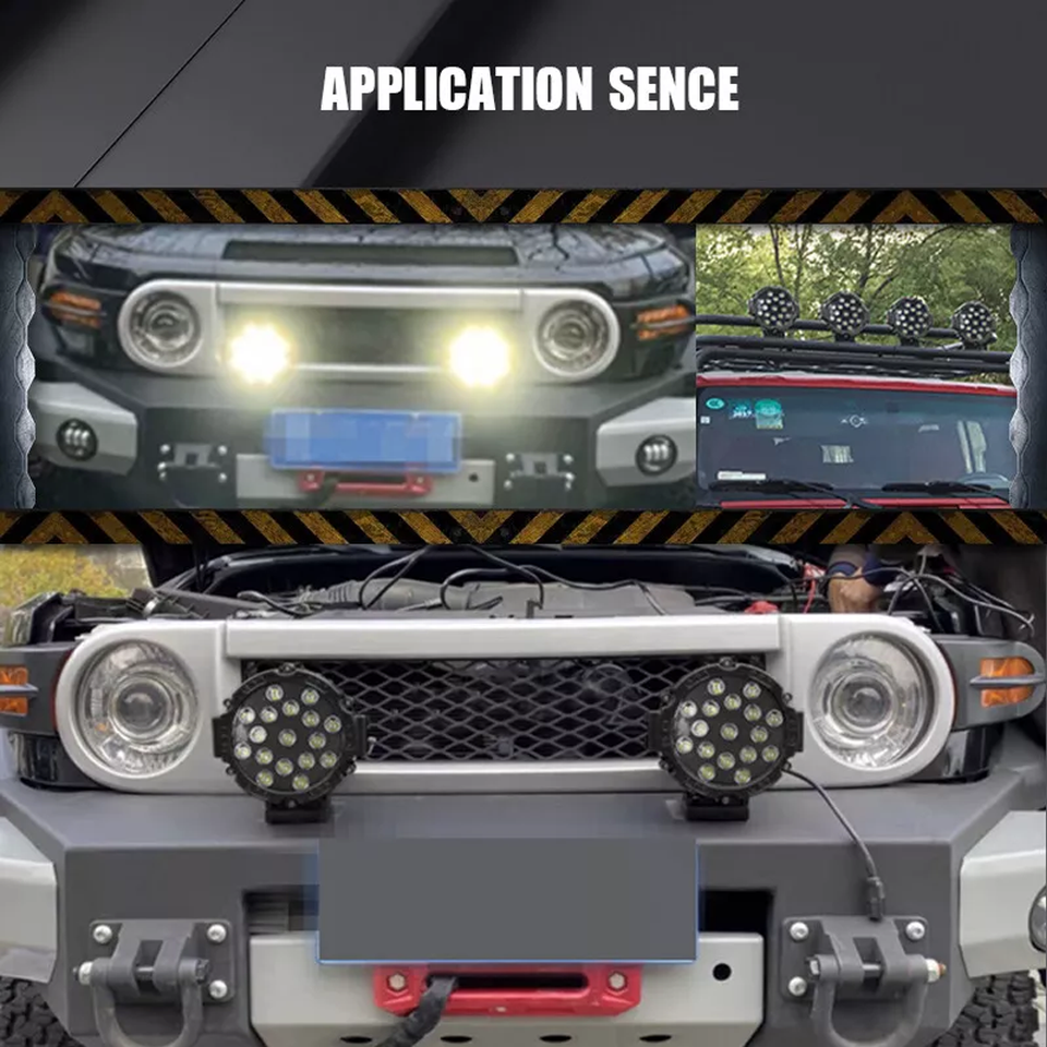 7 Inch Round LED Work Light Bar Pods Driving Fog Headlight Truck Off ...
