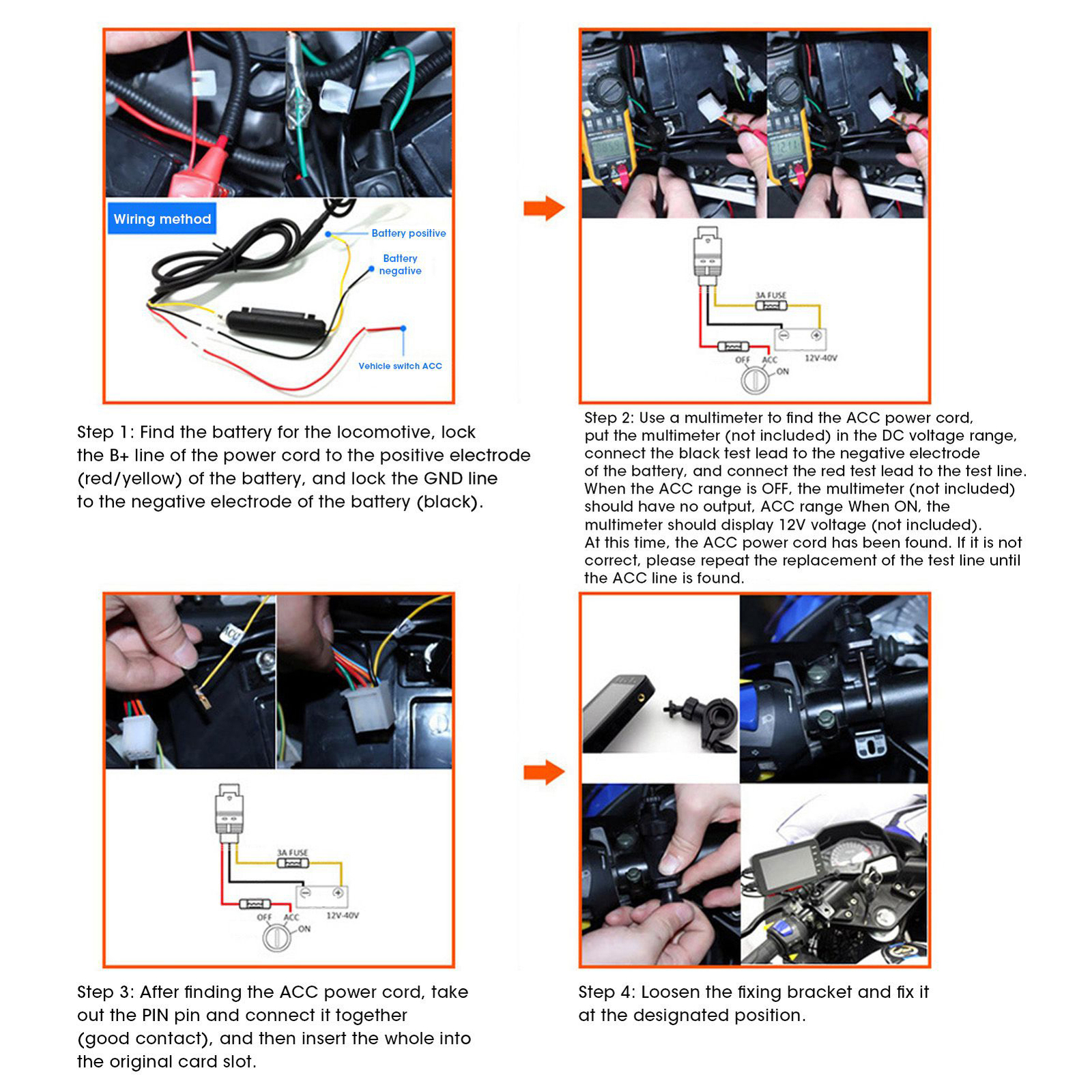 Motorcycle Driving Recorder 2in Display Front Rear Dual Camera 1080P ...