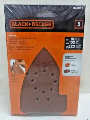 NEW Black & Decker Mouse Finishing / Detail Sandpaper (5) 5 Pk, BDAMX-5 ...