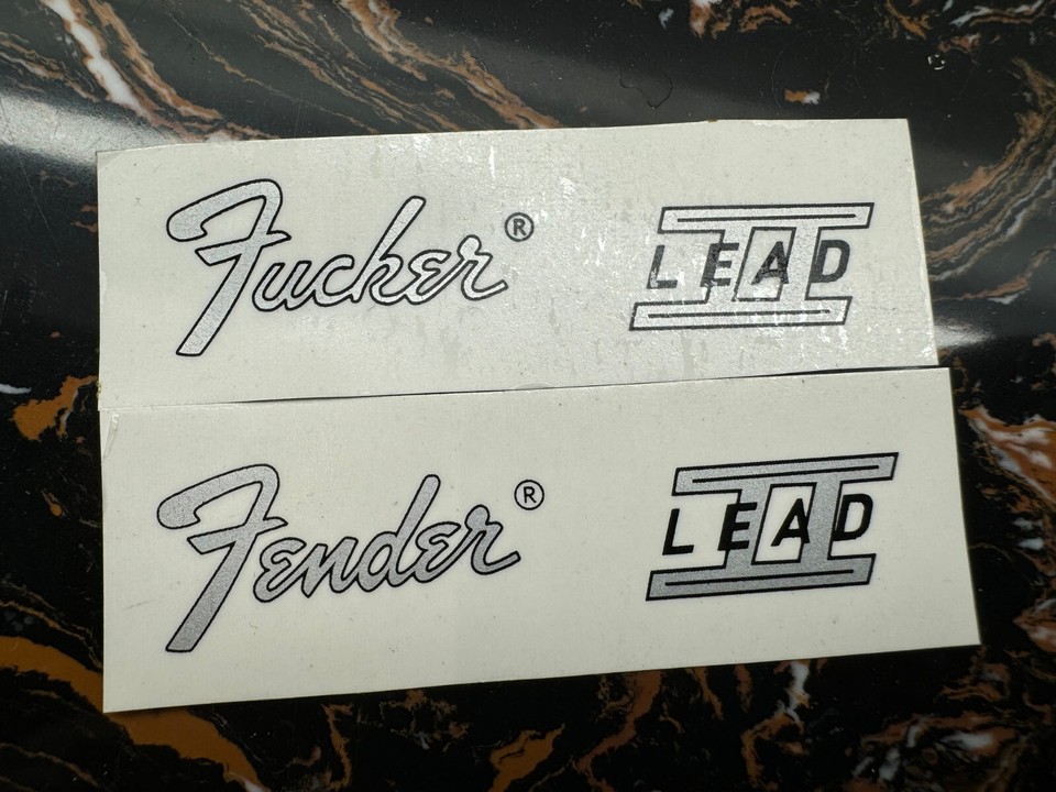 2Pcs FENDER F Lead BASS Guitar Waterslide Transfer Headstock Sticker ...