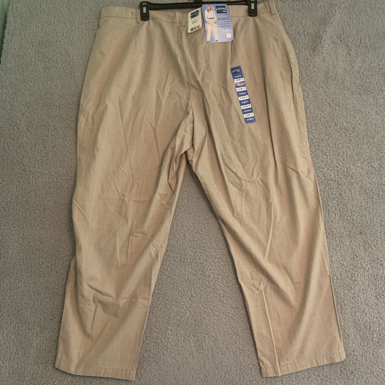 Riders By Lee Brown Wales Plaid Easy Care Pants. Size 24WP Petite for ...