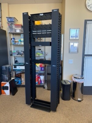 Panduit 2 Post Standard Equipment Rack With Vertical Cable Managers | eBay