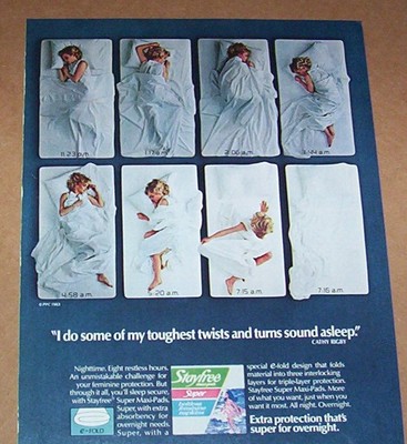 1983 print ad - Stayfree maxi-pads Gymnast CATHY RIGBY vintage ...