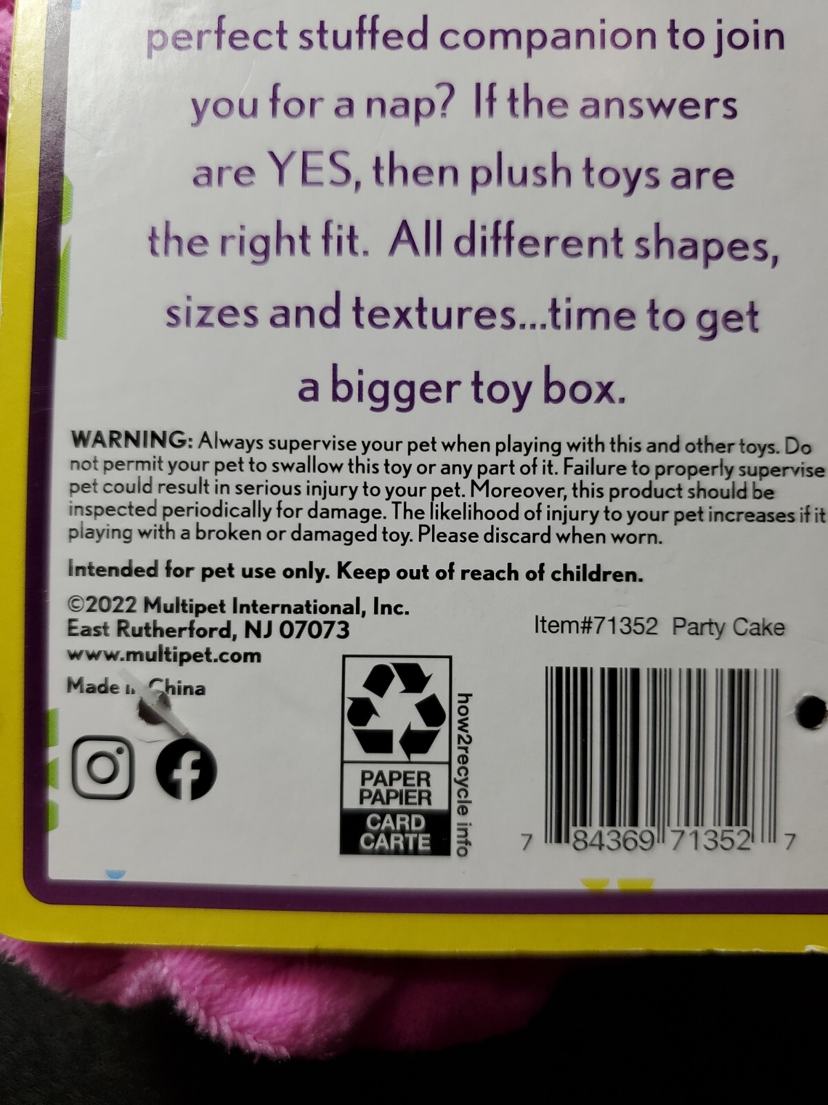 Plush Enuff Everyone Enjoy A Good Cuddle Party Cake Squeaky Toy For ...