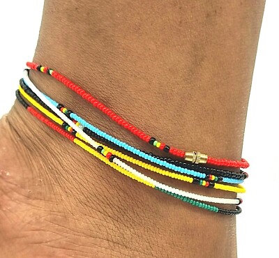 Rasta beaded ankle bracelet chain foot anklet friendship 25cm | eBay UK