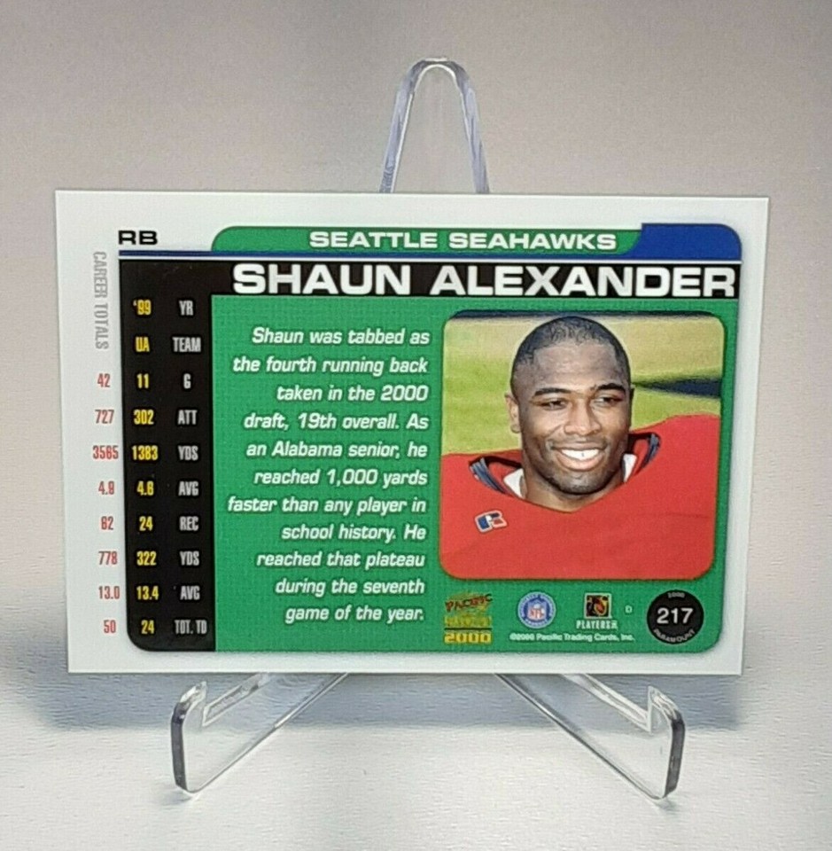 Shaun Alexander 2000 Pacific Paramount Rookie Football Card RC #217 | eBay