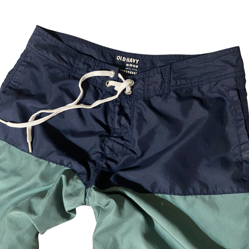 Old Navy Mens Size Medium Board Shorts Swim Trunks Blue Olive Green ...