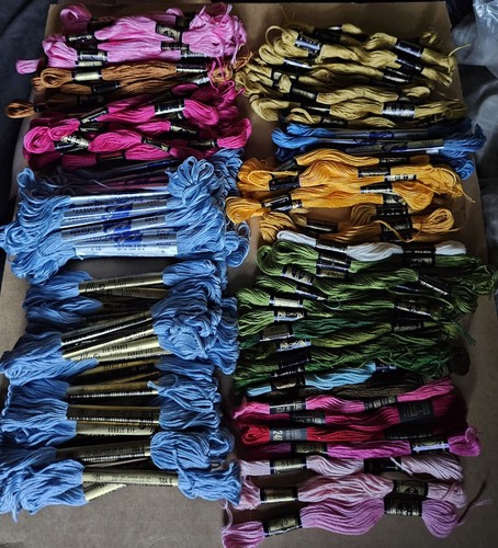Lot of 150+ Vtg Skeins DMC Peri Lusta Bucilla Embroidery Floss Many ...