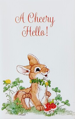 Vintage Forget Me Not Famous Classics Greeting Card - A Cheery Hello ...