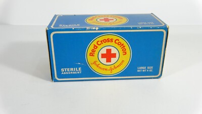 Vintage 1970 J&J Red Cross Cotton Sterile Absorbent Large Size 4 Oz ...