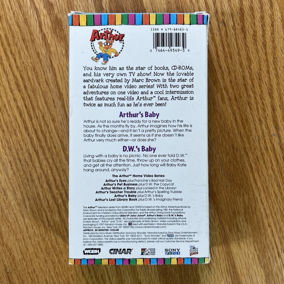 Arthur VHS Tape Arthur's Baby 1998 Vintage Original D.W.'s Baby | eBay
