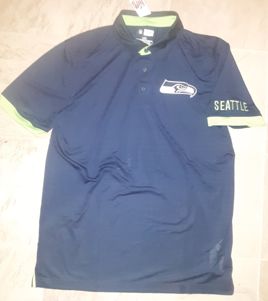 Seattle Seahawks NFL Polo Shirt Men Adult Golf Football Jersey Color L ...