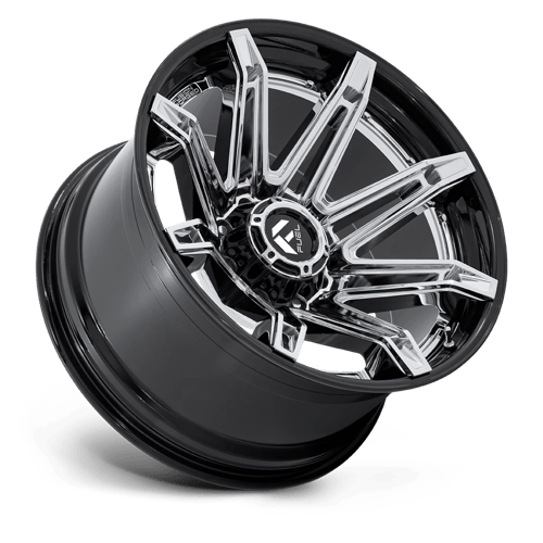 22x10 Fuel FC401 Brawl Chrome Gloss Black FORGED Wheels 6x5.5 (-18mm ...