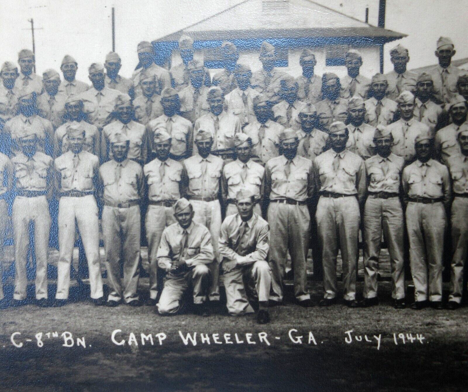 WWII US Army Unit Photo 2nd Platoon Co C 8th Battalion Camp Wheeler GA ...