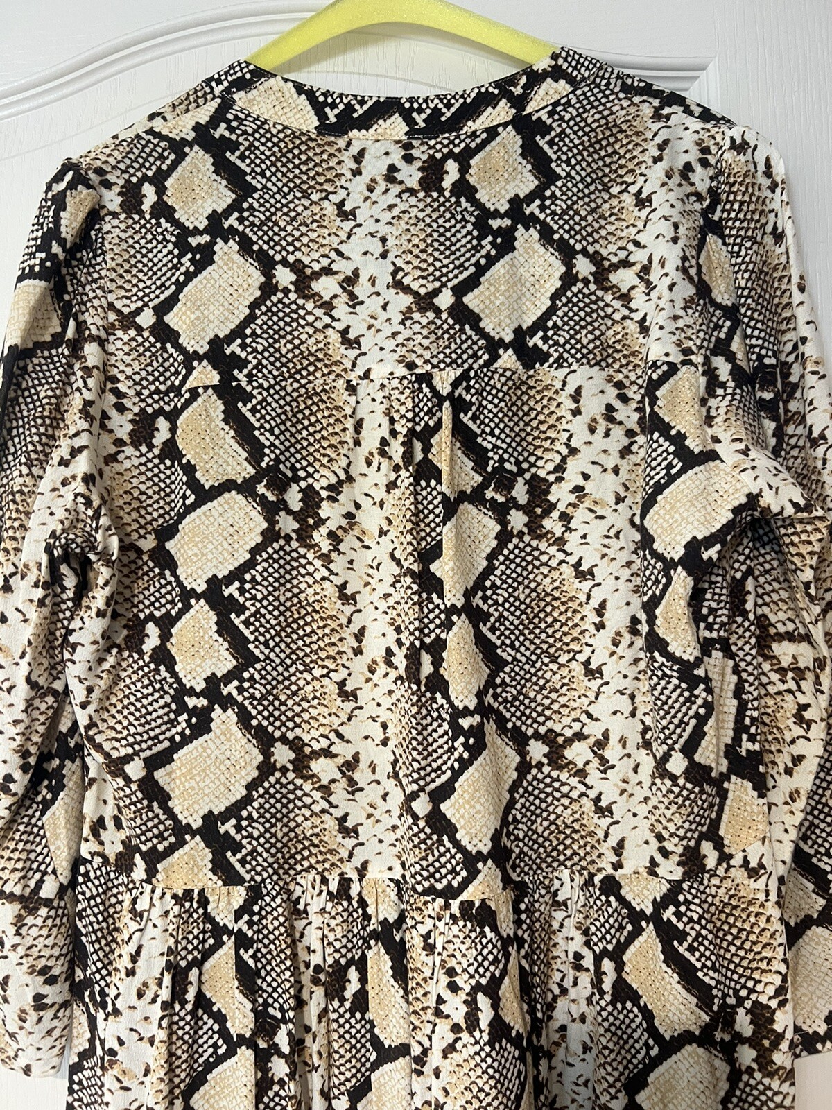Anthropologie MAEVE Juno Snake Skin Python Print A-Line V-Neck Dress ...