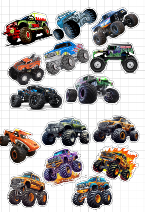 30pc Monster Jam Truck Stickers Car Holographic Stickers Children's ...