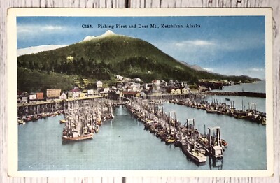 Fishing Fleet & Deer Mountain Ketchikan Alaska AK Vintage Postcard | eBay