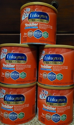 5x Medium Cans of Enfagrow Premium Toddler Natural Milk Flavor (24 Oz ...