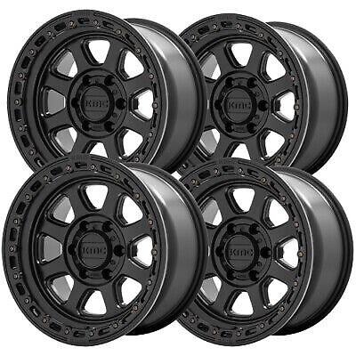 (Set of 4) KMC KM548 Chase 18x9 5x150 +18mm Double Black Wheels Rims 18 ...