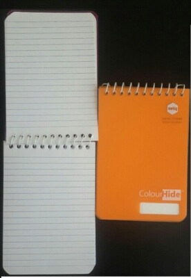 Marbig Colourhide Pocket Notepad 112mm x 77mm Spiral Top 96 Page Orange ...