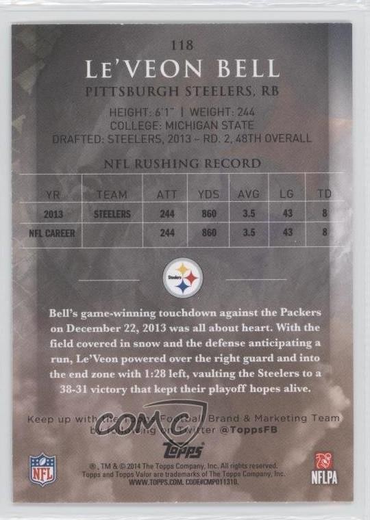 2014 Topps Valor Le'Veon Bell #118 0b3 | eBay