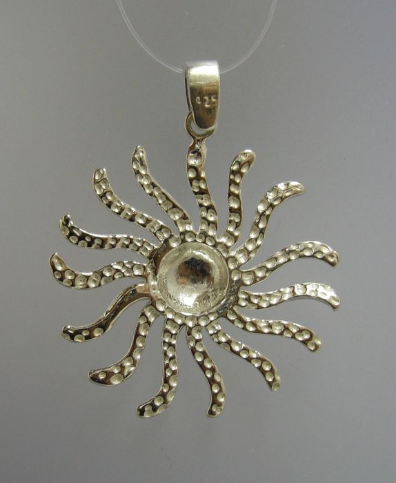 Plain Sterling Silver Pendant Stamped Solid 925 Sun Perfect Quality ...