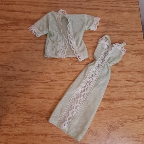 Vtg Barbie or Bild Lilli Clone Risque Green Nightgown & Robe Lace Sexy ...