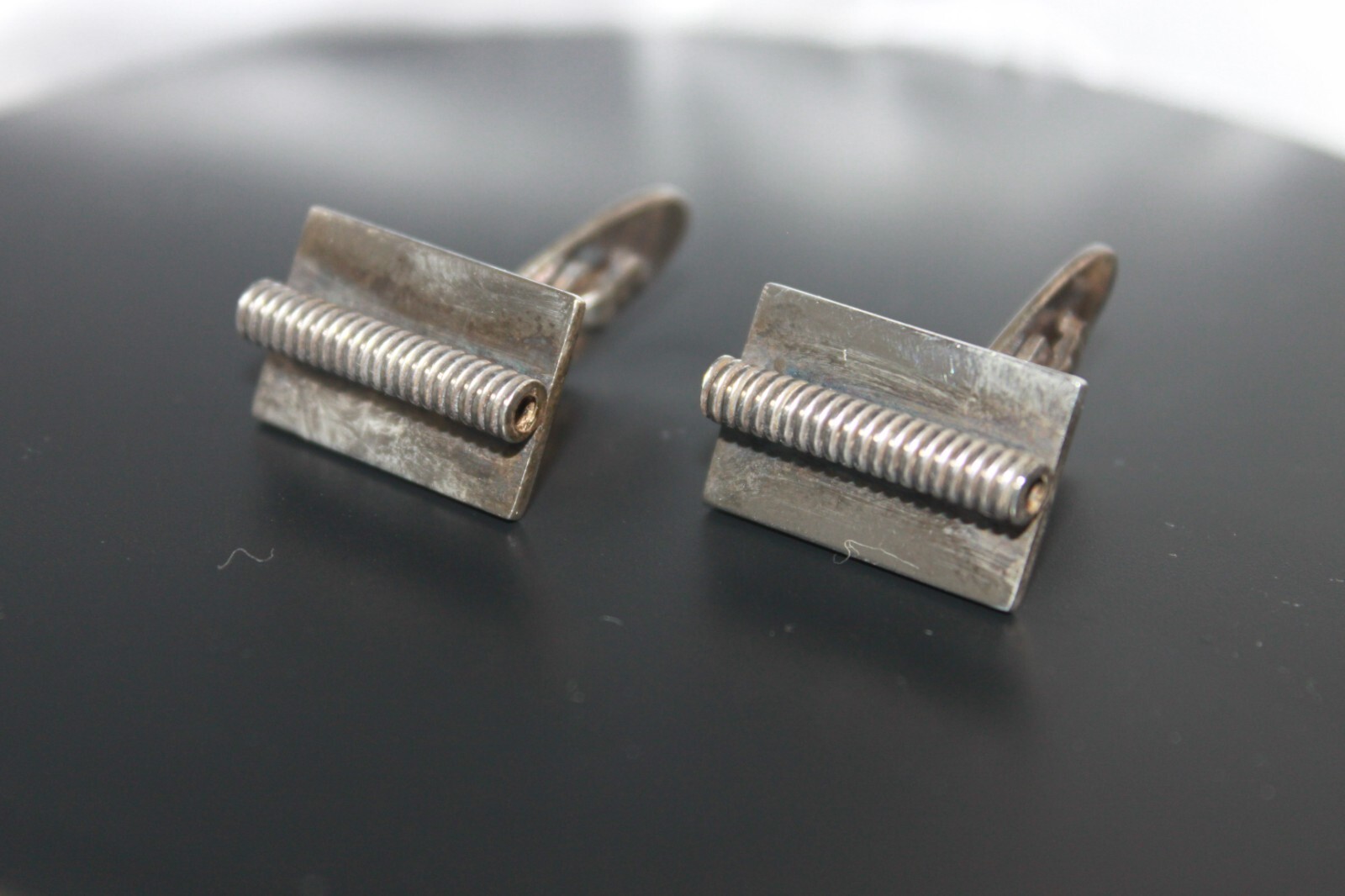 Vtg Sterling Cufflinks A&K Denmark Aarre & Krogh Coiled Springs ...