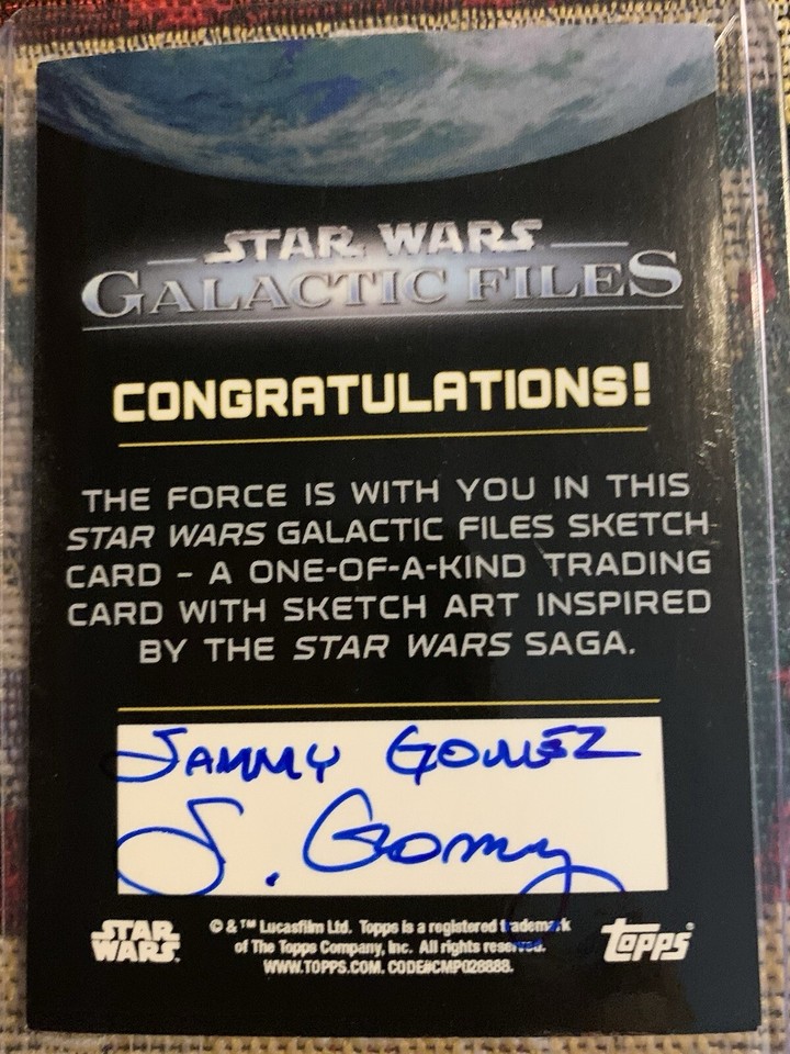 2018 Star Wars Topps Galactic Files Rancor Sketch by Sammy Gomez 1/1 | eBay