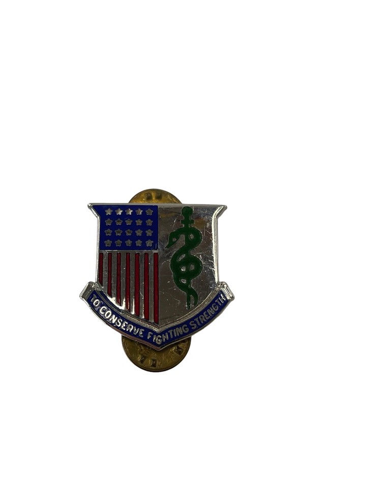 (2)US Military Medical Department Insignia Pin - To Conserve Fighting ...