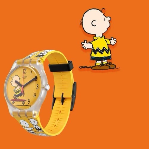 SWATCH PEANUTS SNOOPY WATCH WRISTWATCH SO29Z101 POW WOW CHARLIE BROWN ...
