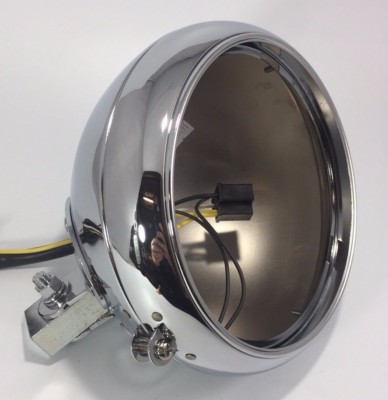 7" Chrome Motorcycle Headlight Housing Headlamp Light Bulb Bucket ...
