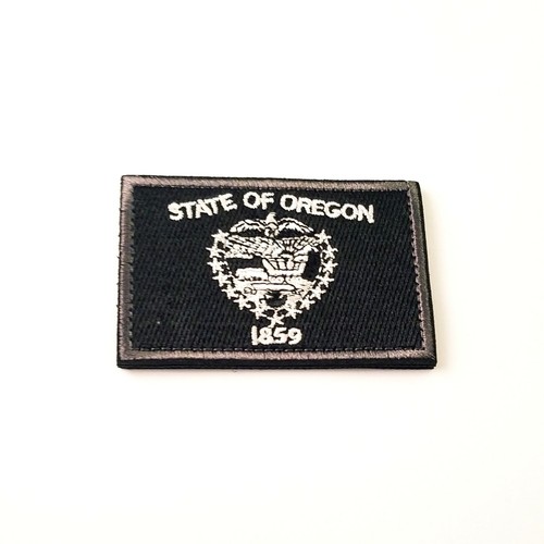 Oregon State Flag Tactical Patch-BLACK-Hook and Loop-Embroidered Moral ...