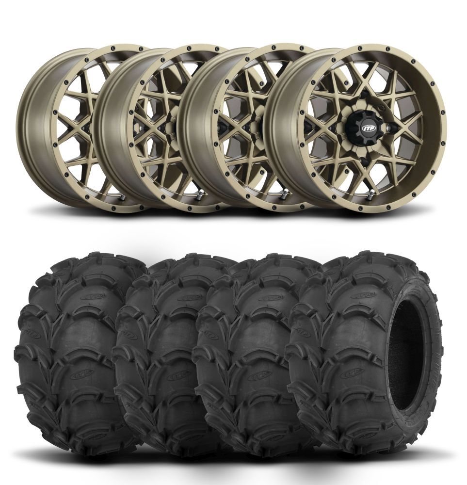 ITP Hurricane 14" Bronze Wheels And Mud Lite Tires [30x12-14] | eBay