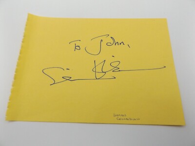 5.5" x 4" AUTOGRAPH BOOK PAGE HAND SIGNED BY SIMON HICKSON - TREVOR AND ...