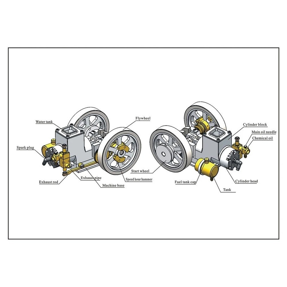 Gas Engine Generator Model Horizontal Double Flywheels Internal ...