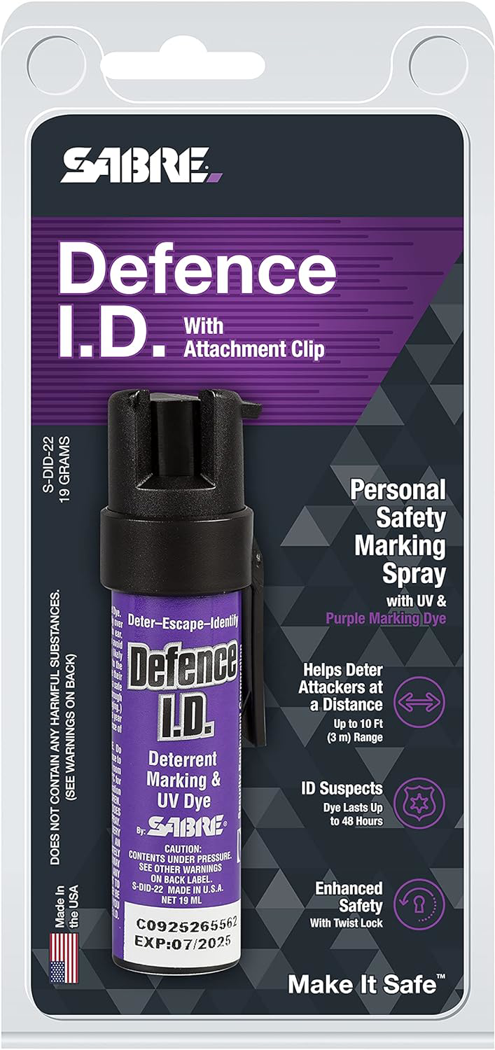 SABRE Defence I.D. UK Legal Criminal Identifier Self-Defence Spray, UV ...