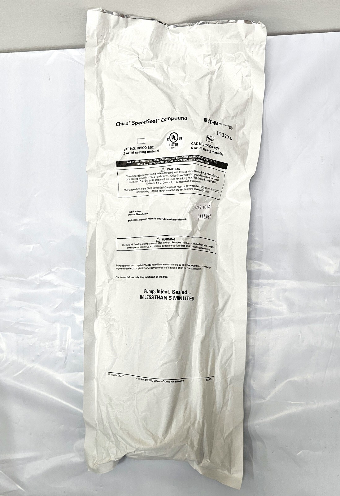 CHICO SS6 SpeedSeal™ 6 oz. Sealing Compound ~ Eaton Crouse-Hinds ~ 07/ ...