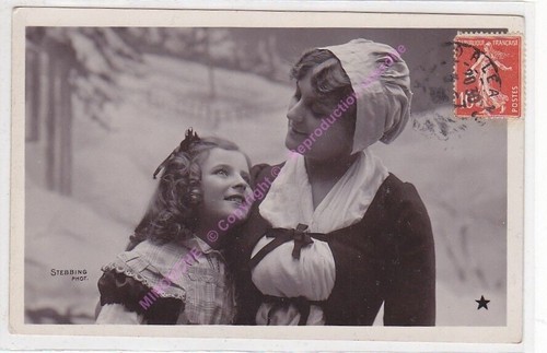 CPA postcard photo Edwardian CHILD girl & Mom Edit STEBBING | eBay
