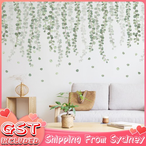 Removable Wall Stickers Nursery Green Foliage Leaves Hanging Vines ...