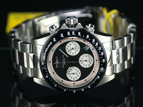 NWT Invicta Men's Speedway Paul Newman Panda Dial Chronograph SS ...