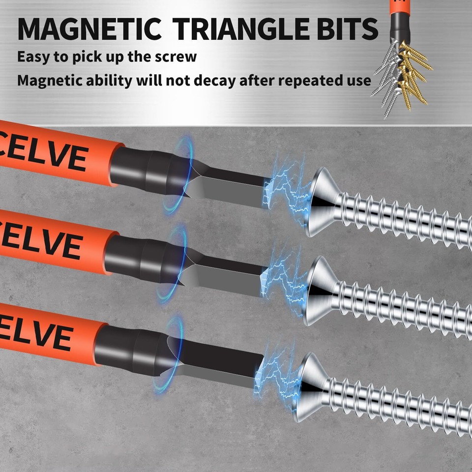 10-Pack Triangle Screwdriver Set- Premium S2 Steel Triangle Bit Set 2. ...