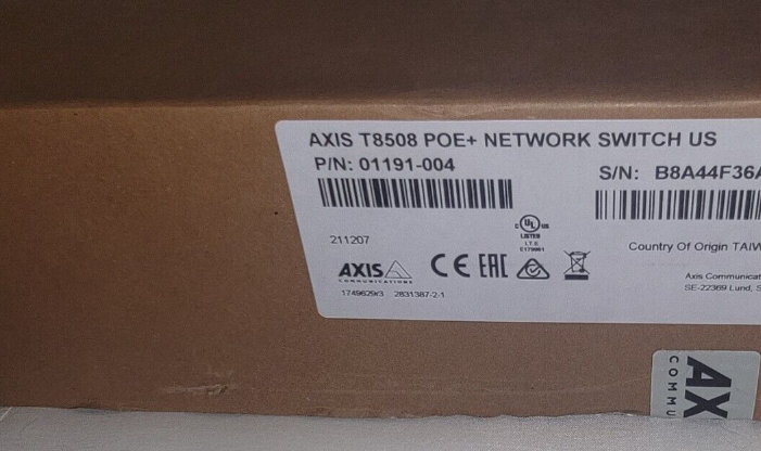 AXIS T8508 PoE+ Network Switch Managed 01191-004 | eBay