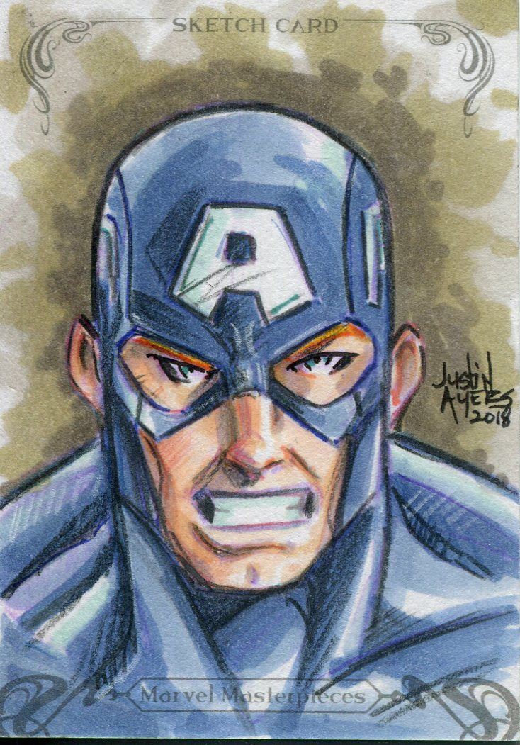 Upper Deck Marvel Masterpieces 2018 Sketch Card By Justin Ayers | eBay
