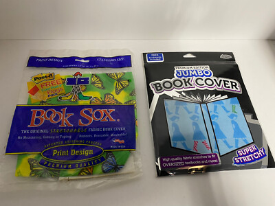 2PK Book Sox Jumbo BookCover Stretchable Fabric for Large Textbooks ...