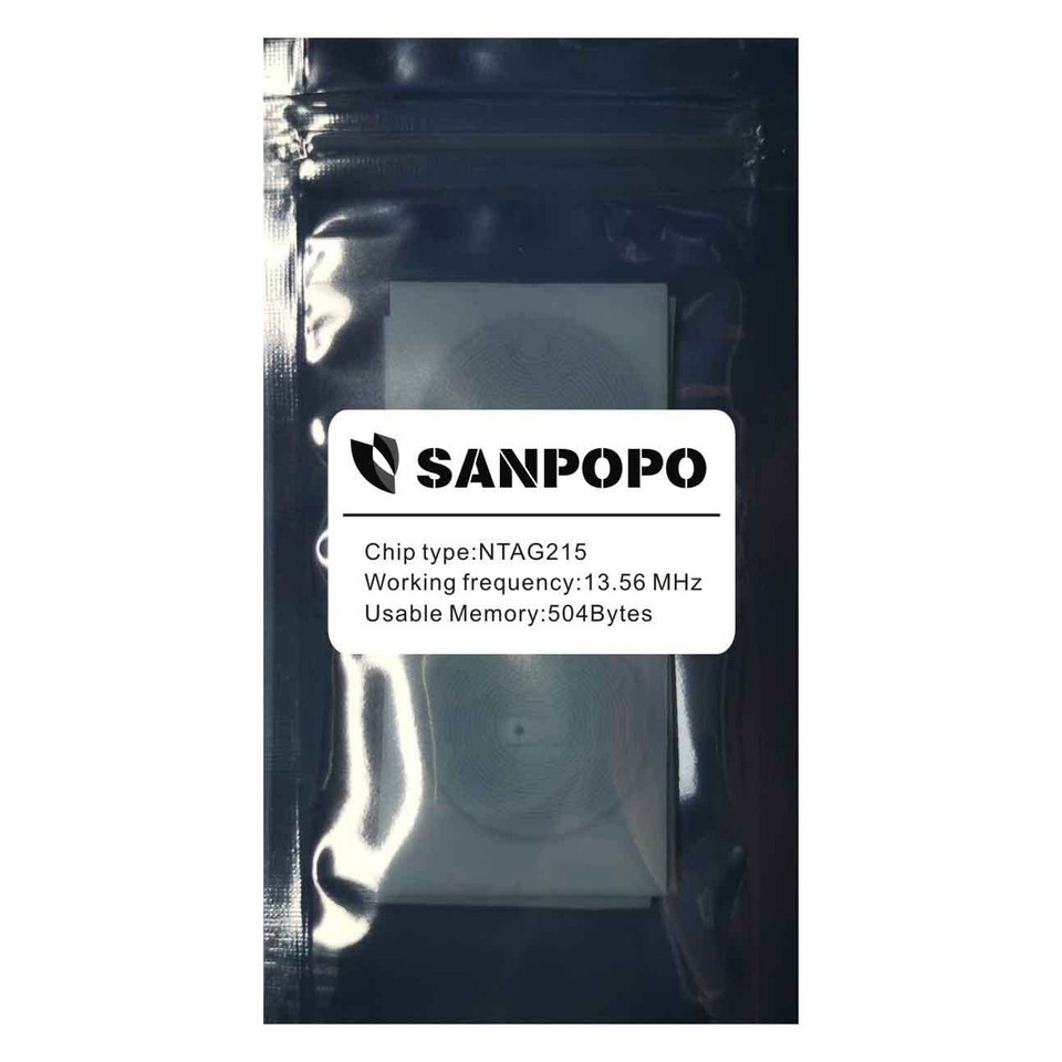 30PCS NFC Tags Android NFC Tags Black Ntag215 Stickers Writable NFC Tag ...