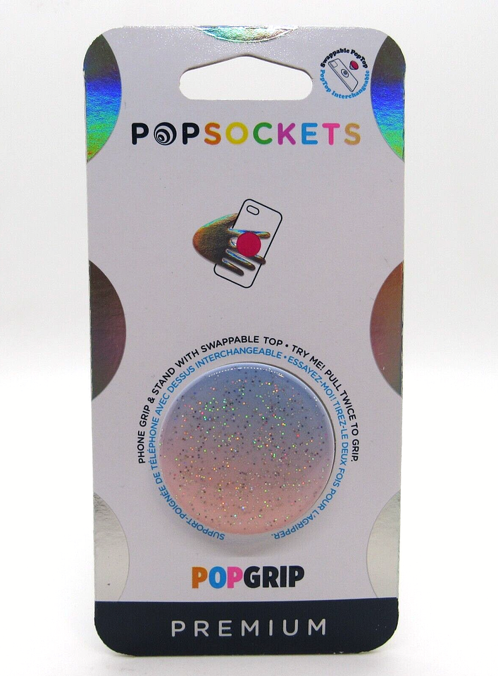 PopSockets Phone Grip Stand Glitter Morning Haze PopGrip Popsocket ...