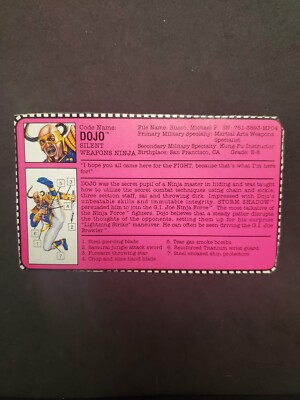 gi joe ninja force dojo file card | eBay