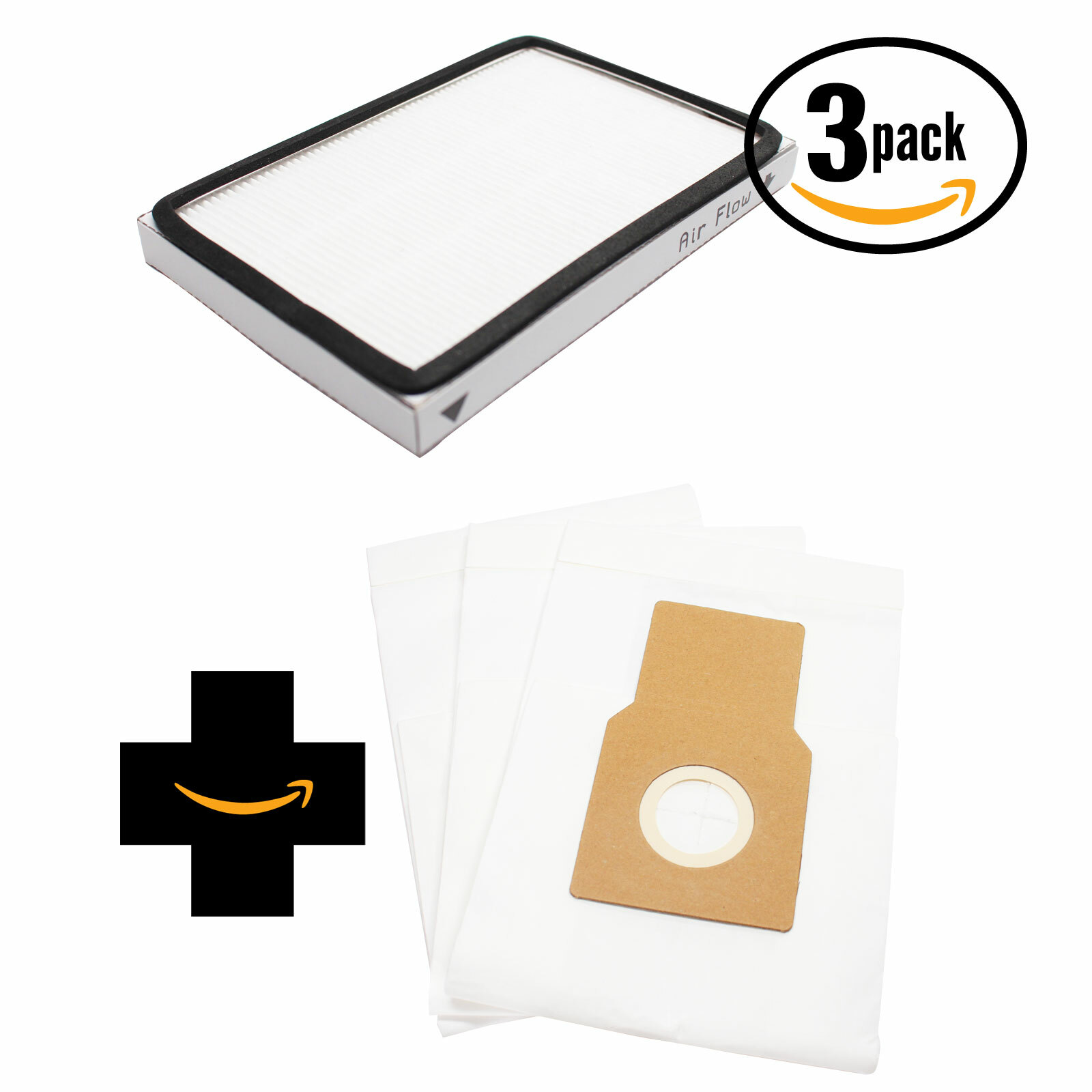 3 Vaccum Bags & 3 EF1 Filters for Miele S314, S251, S185, S183, Kenmore ...